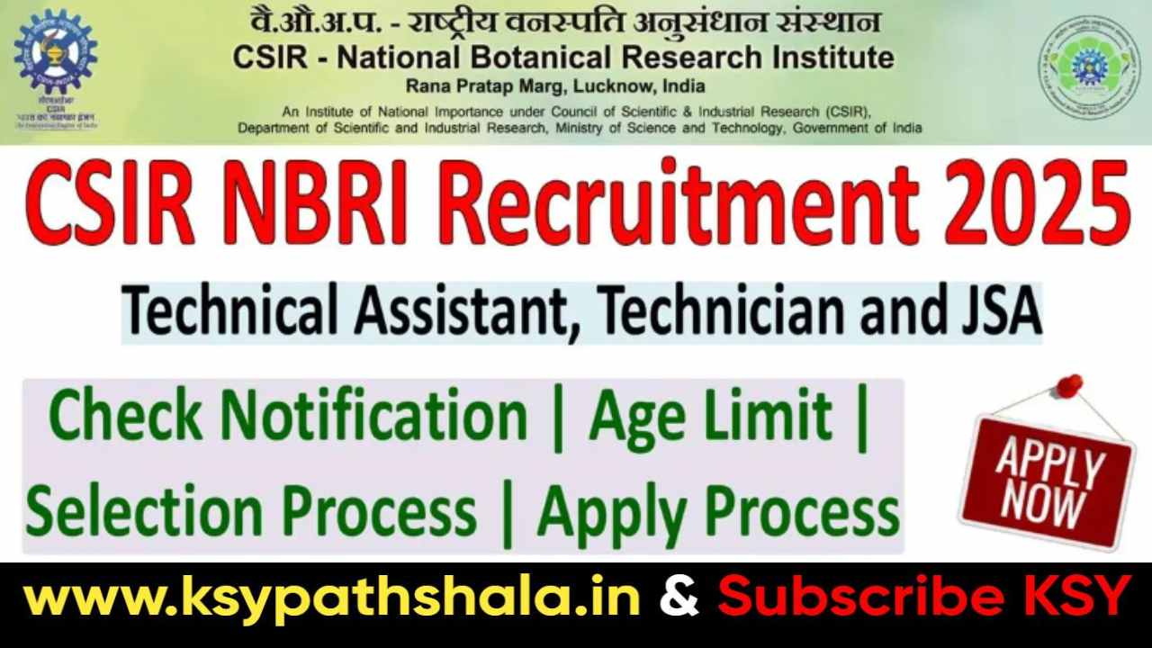 CSIR NBRI Recruitment 2025: Apply Online for 30 Posts